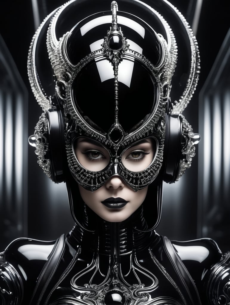 Premium Free ai Images | giger humanoid queen with crown futuristic ...