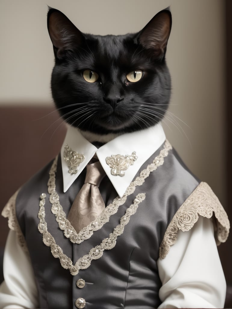 Premium Free ai Images | cat in mafia dress