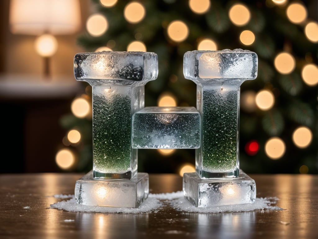 Premium Free ai Images | ice wiwth christmas background light boken