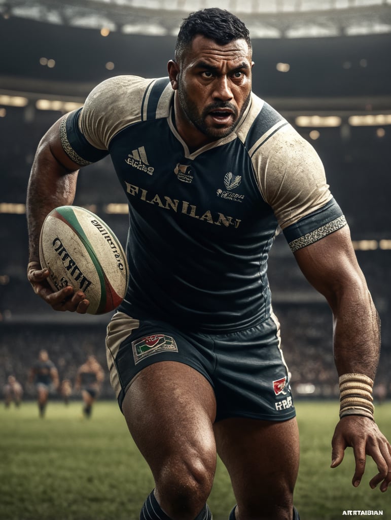 Premium Free ai Images | fijian rugby player