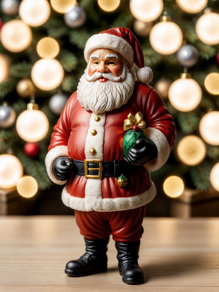 Premium Free ai Images | santa claus small plastic figure christmas toy ...