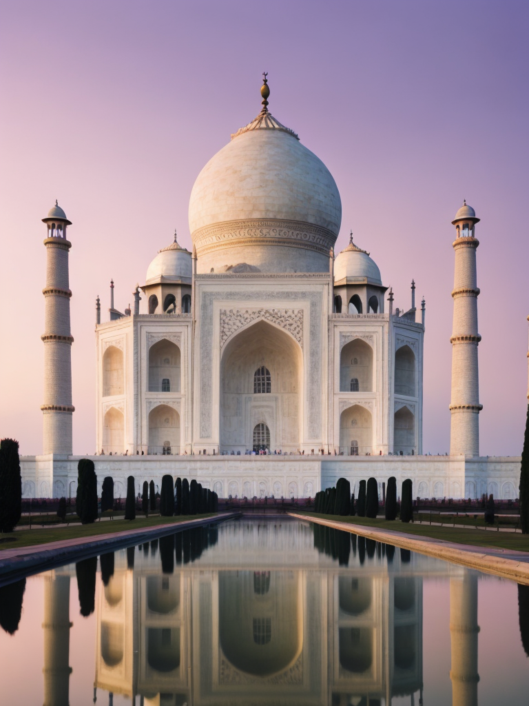 Premium Free ai Images | taj mahal pink purple sunset