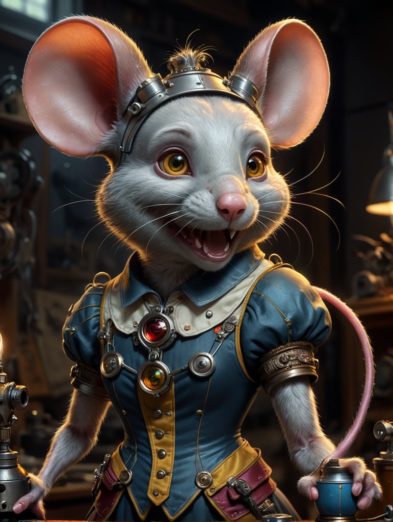 Premium Free ai Images | seamstress anthropomorphic mouse cartoon