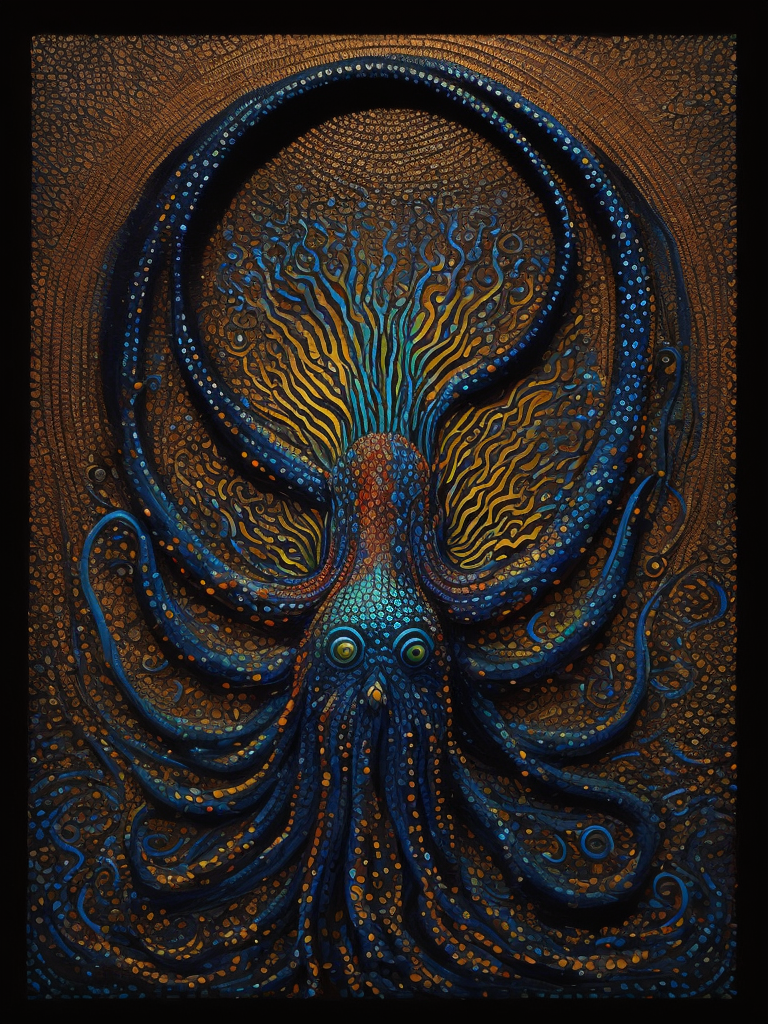 Premium Free ai Images | vibrant fine art pointillism engraved into ...