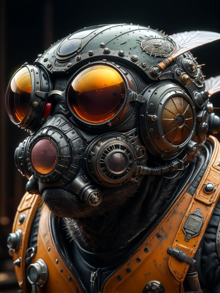 Premium Free ai Images | house fly with welding goggles