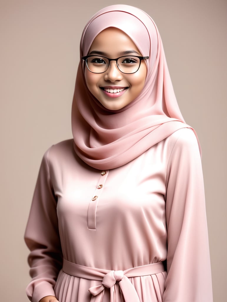 Premium Free ai Images | smiling beautifull young malay girl glasses ...