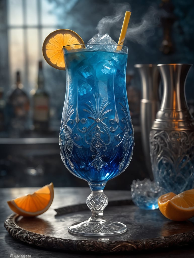 Premium Free ai Images | cocktail blue mist