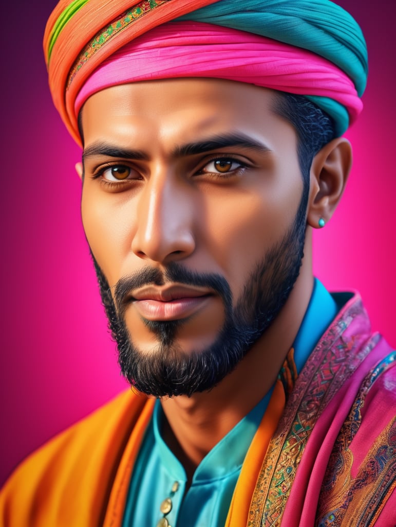 Premium Free ai Images | Vibrant Realism: Muslim Men Unveiled