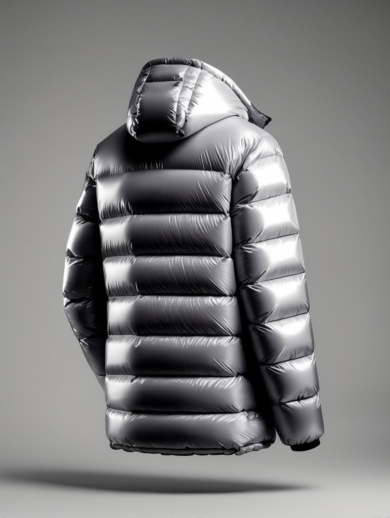 Premium Free ai Images | inflatable white minimalist mans puffer jacket ...
