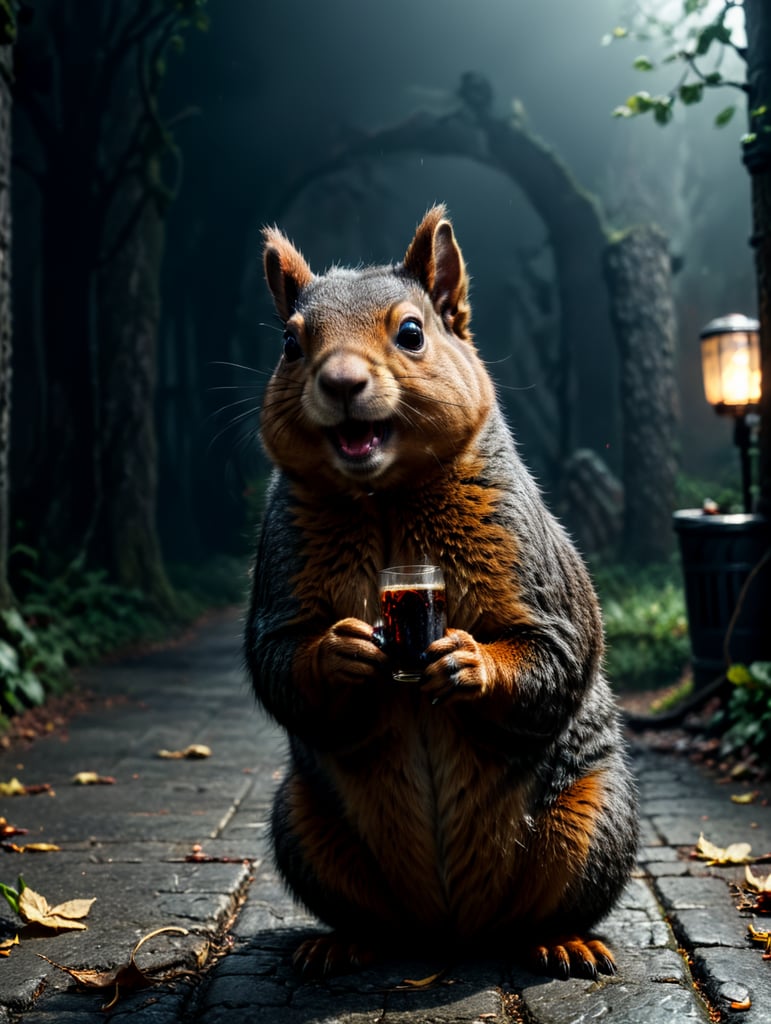 Premium Free ai Images | drunken squirrel