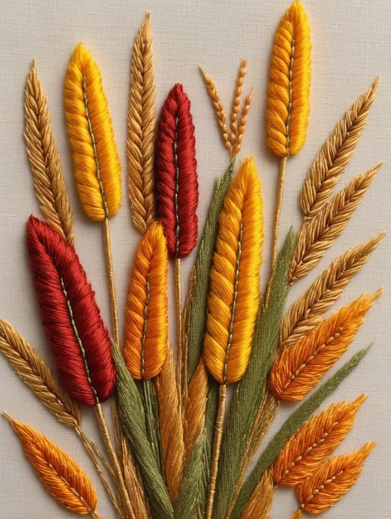 Premium Free ai Images | multe flori in culorile toamnei dar spicele ...