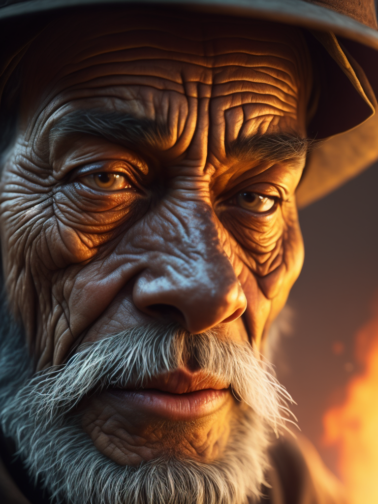 Premium Free ai Images | portrait of an old stoker face covered in soot ...