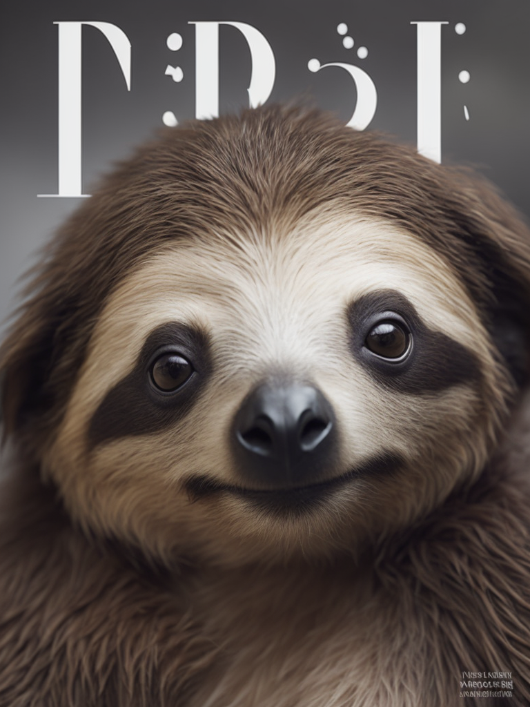 Premium Free ai Images | sloth on the cover of fashion magazine