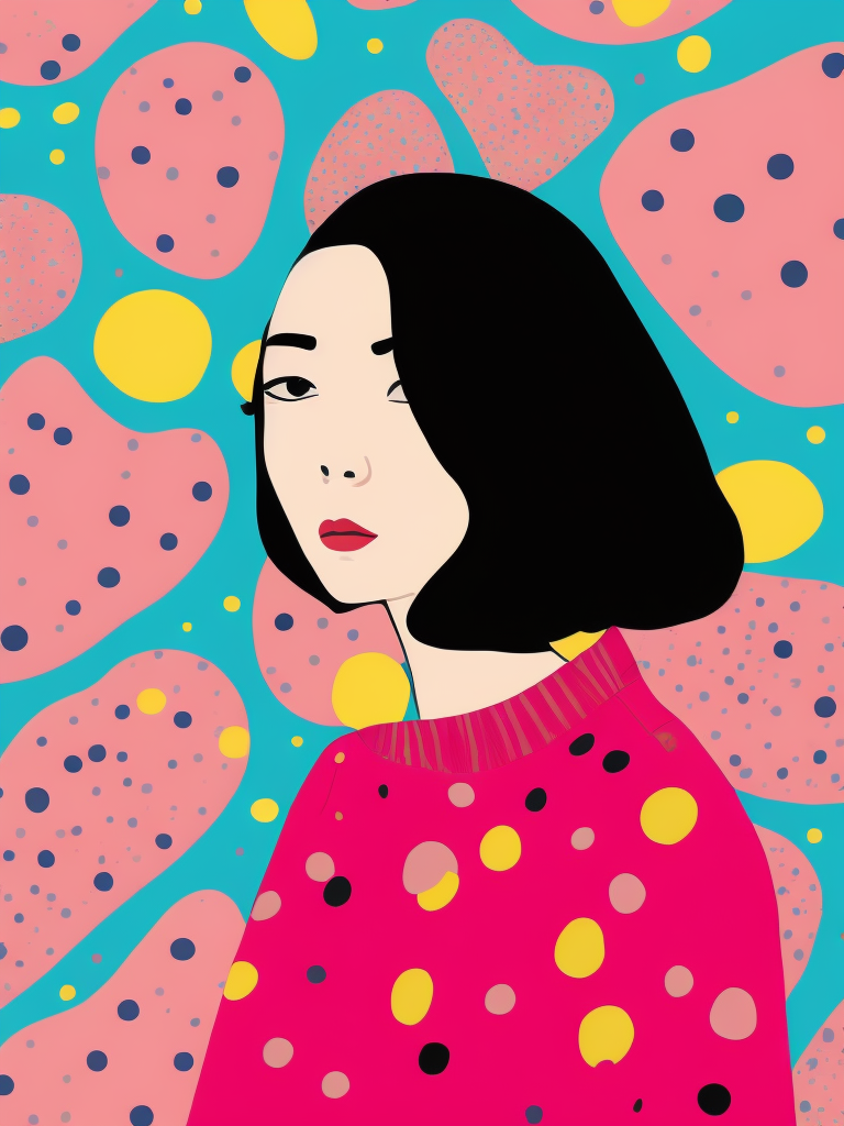 Premium Free ai Images | female face colorful pattern swollen and pink ...