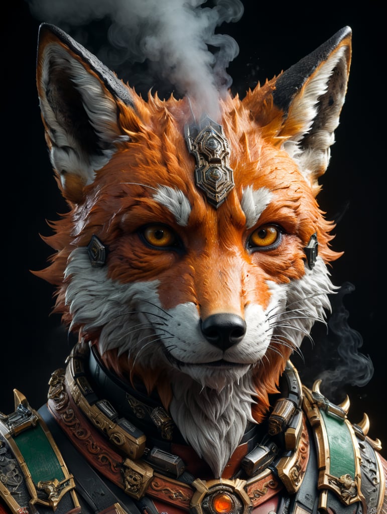 Premium Free ai Images | Cyberfox's Smoke-Filled Gaze