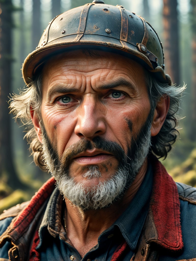 Premium Free ai Images | portrait of ancient canadian lumberjack elder ...