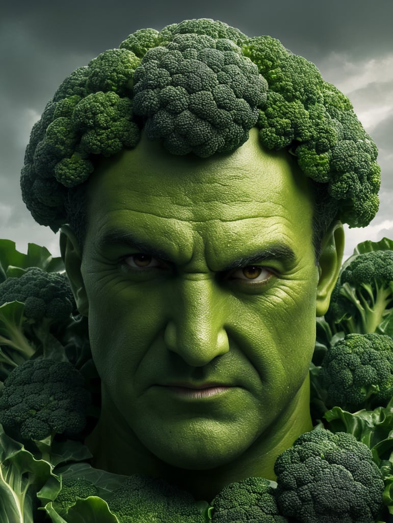 Premium Free ai Images | broccoli human broccoli green broccoli man no ...