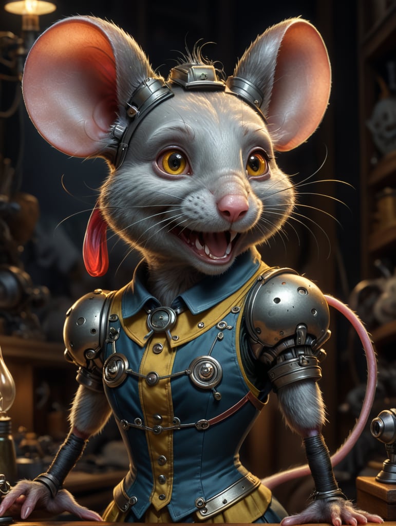 Premium Free ai Images | seamstress anthropomorphic mouse cartoon