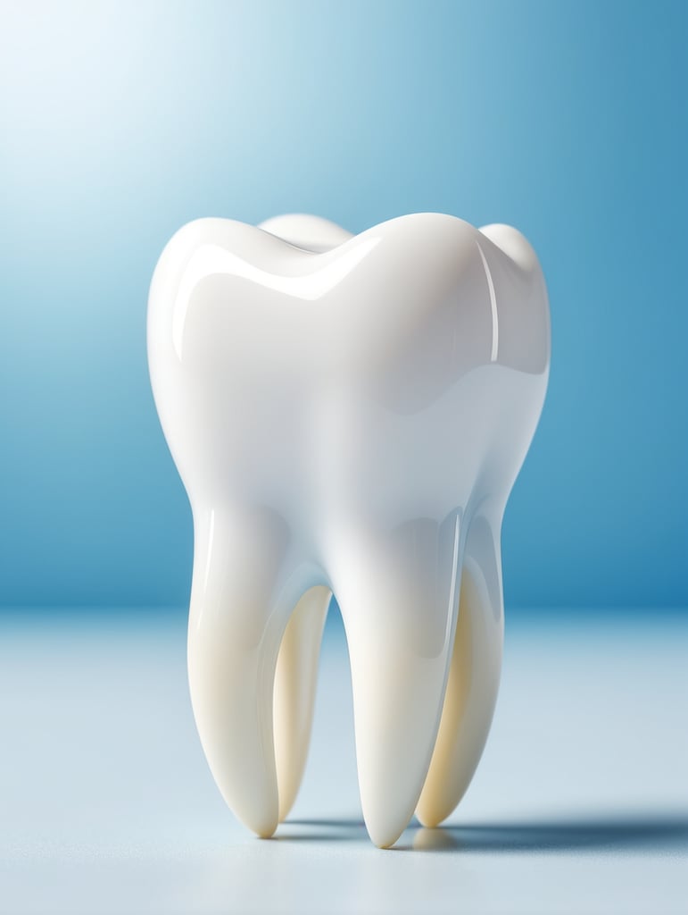 Premium Free ai Images | one white tooth blue background hyper realistic