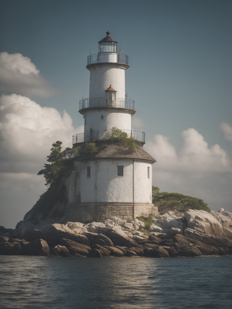 Premium Free ai Images | lighthouse island