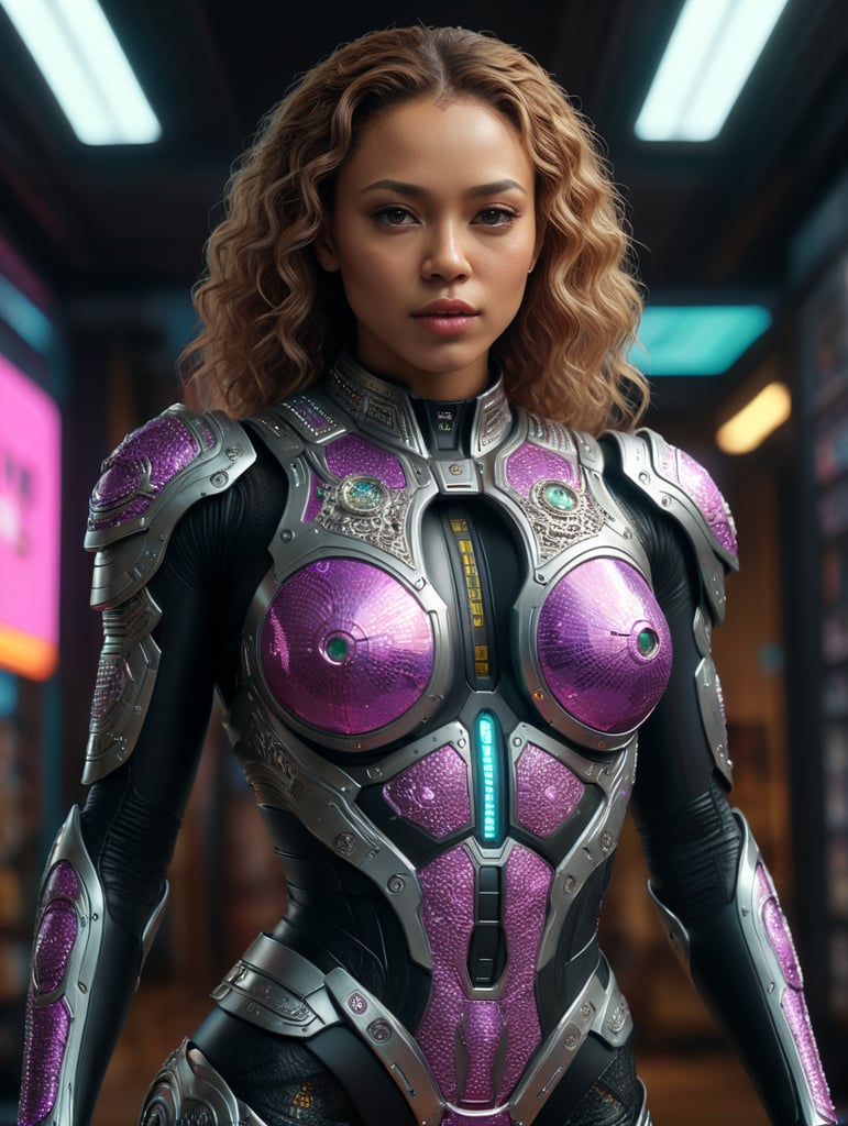 Premium Free ai Images | lightskin woman clothing dvd screengrab full body designer clothing ...