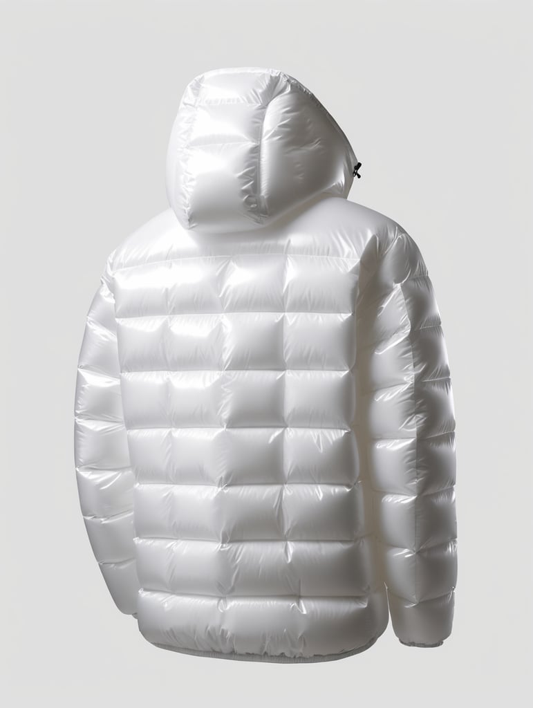 Premium Free ai Images | inflatable white minimalist mans puffer jacket ...