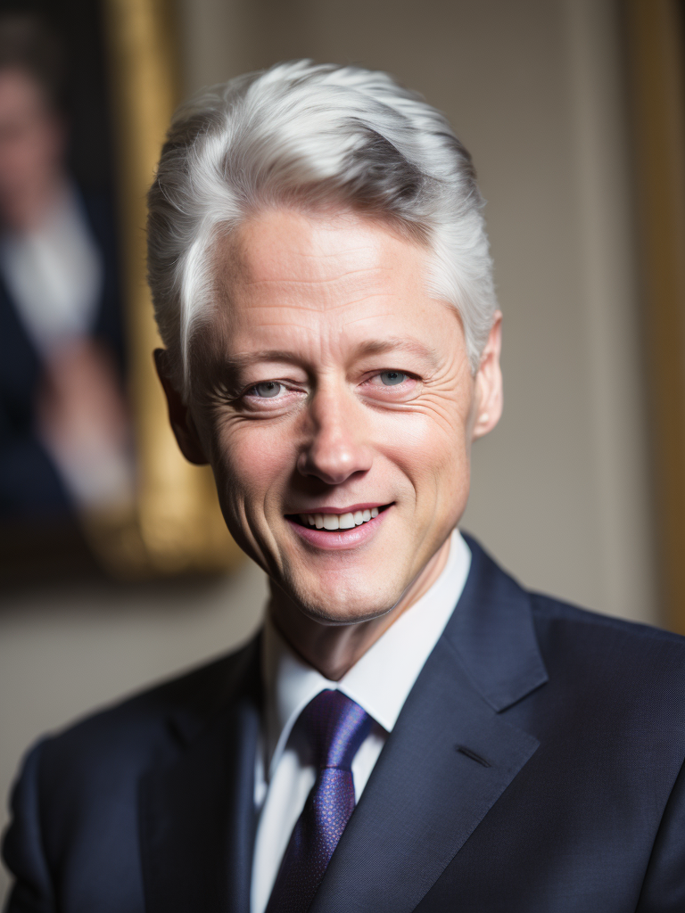 Premium Free ai Images | portrait of bill clinton in dark blue suit ...