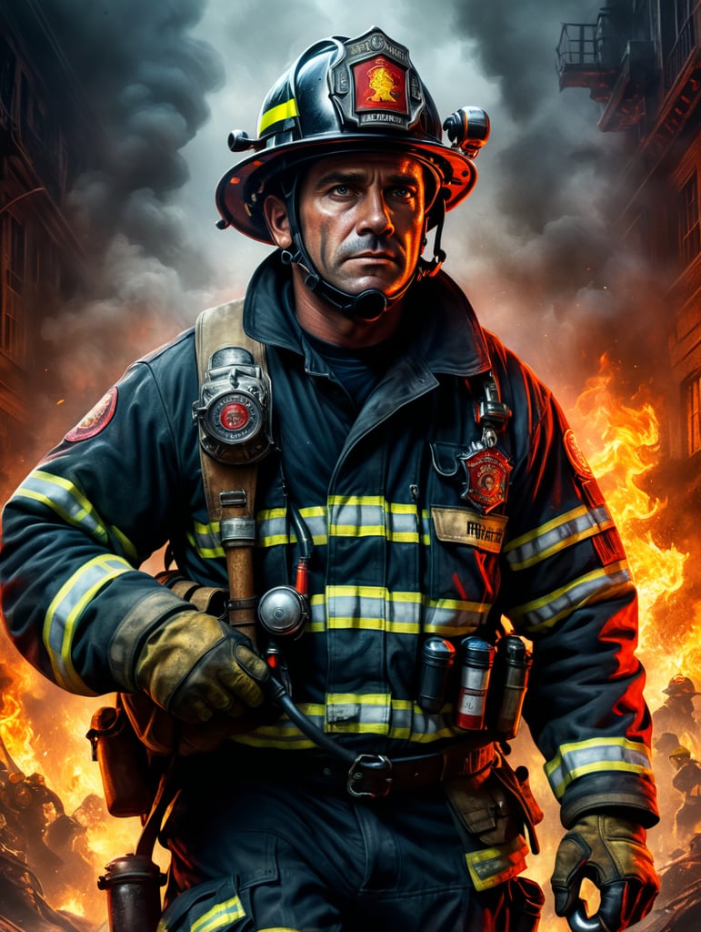 Premium Free ai Images | firefighter poster