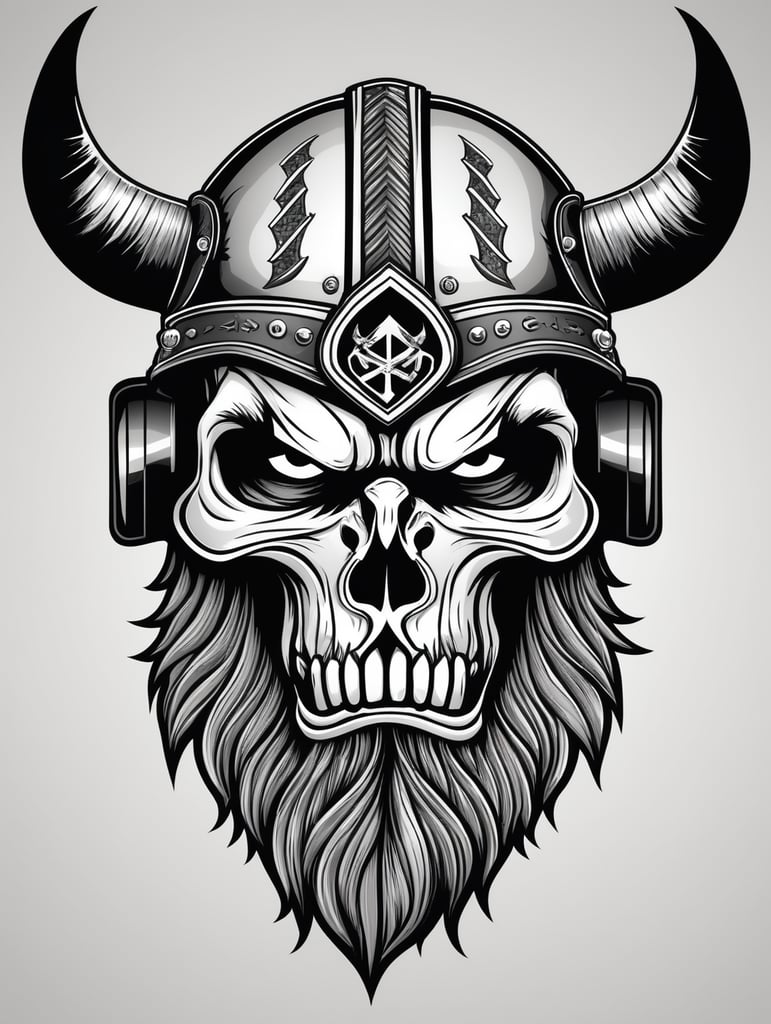 Premium Free ai Images | aggressive viking with beard skull military ...
