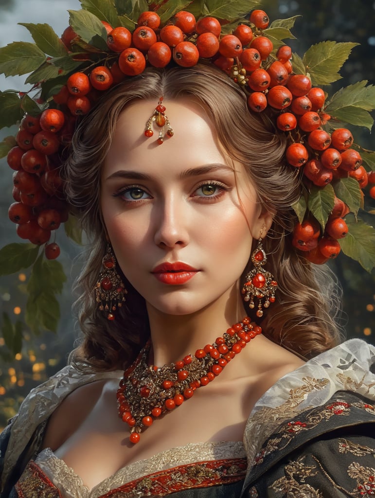 Premium Free ai Images | portrait of beautiful women from russian fairy tale wearing traditional ...