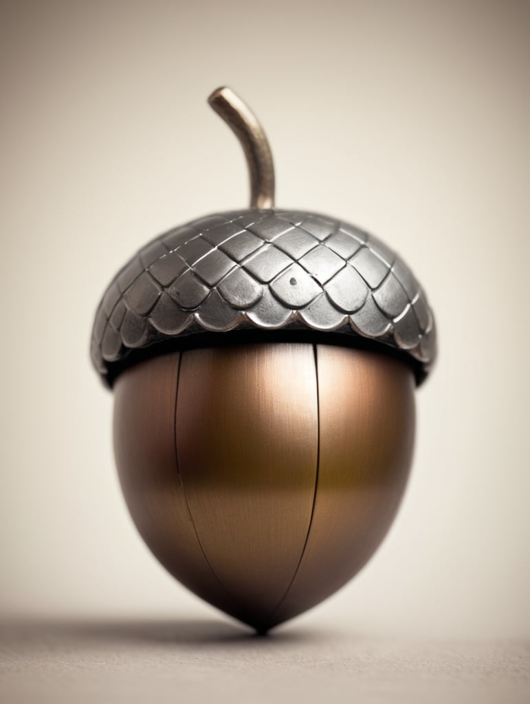 Premium Free ai Images | acorn made of metal