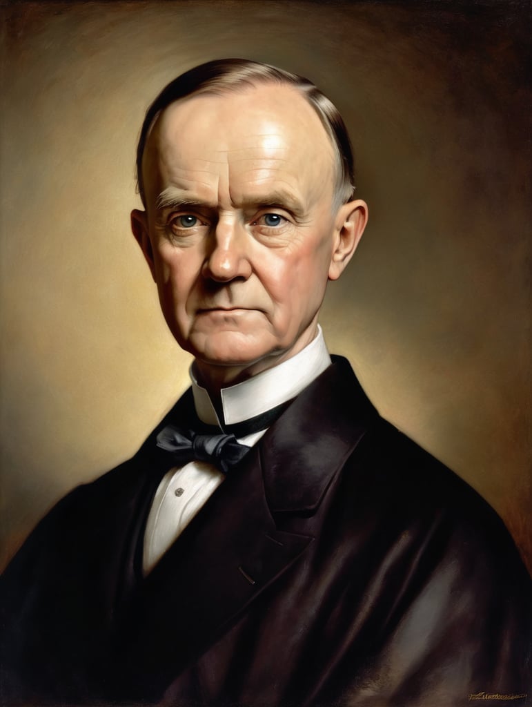 Premium Free ai Images | portrait of calvin coolidge by rembrandt ...
