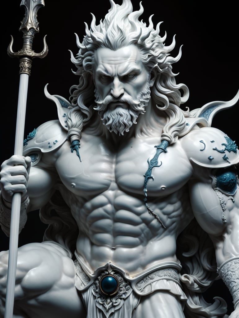 Premium Free ai Images | white statue neptune sculpture sharp details ...