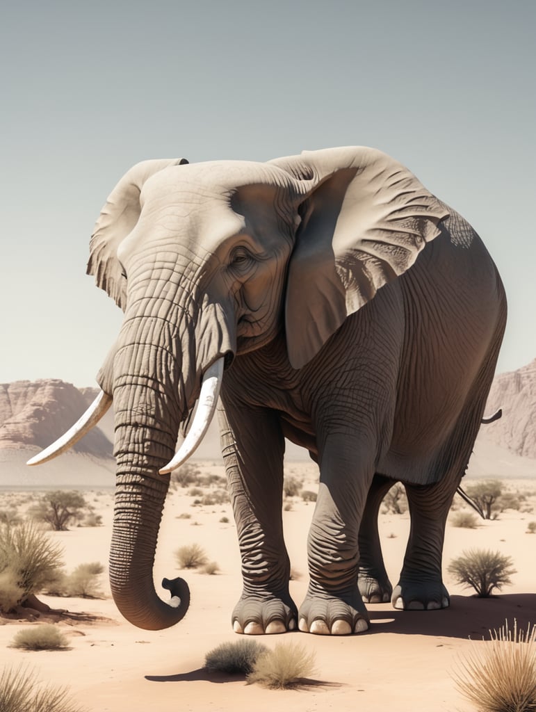 Premium Free ai Images | ancient desert monster elephant