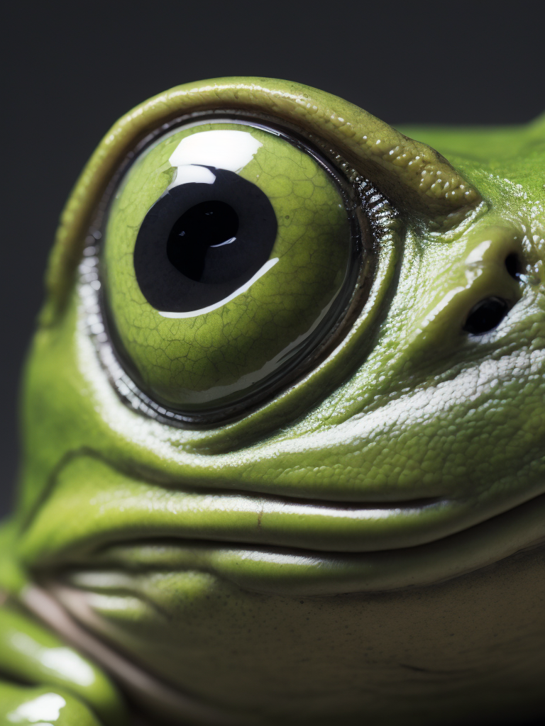 Premium Free ai Images | close up of green frogs eye macro