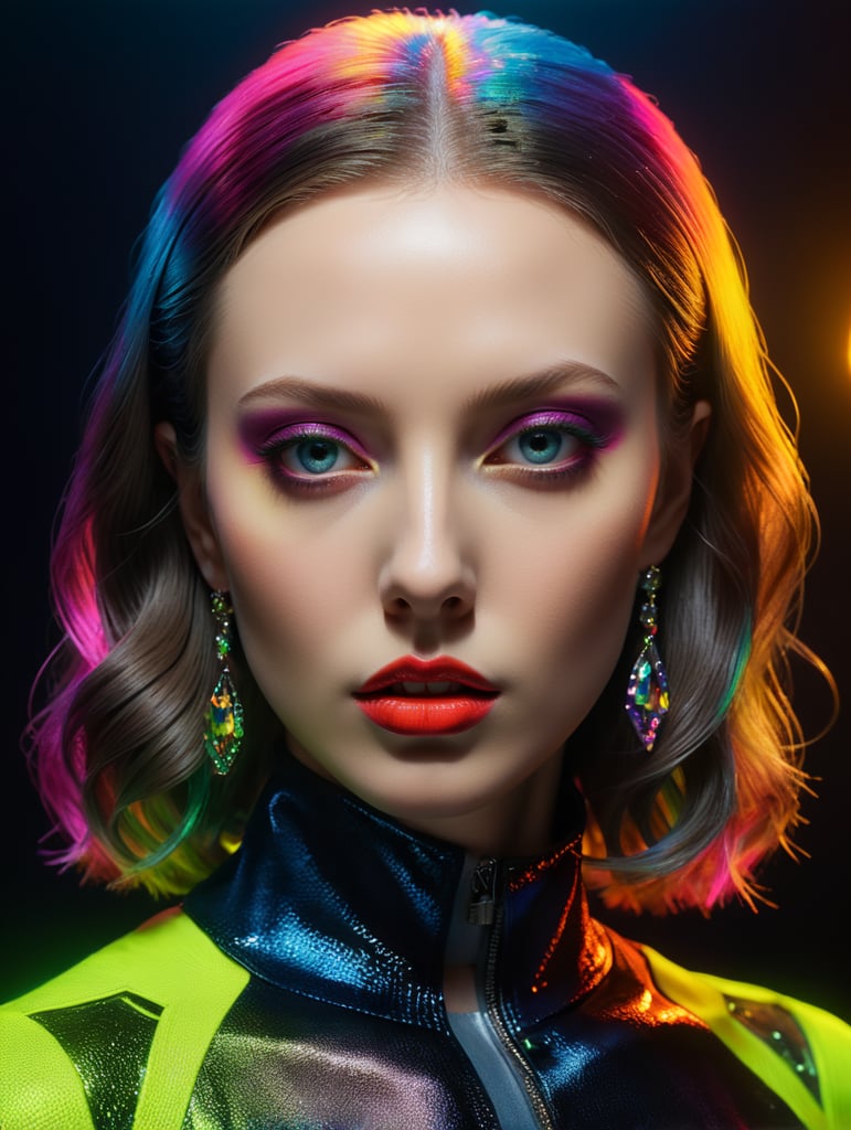 Premium Free ai Images | fashion portrait surrealistic scene spotlight ...