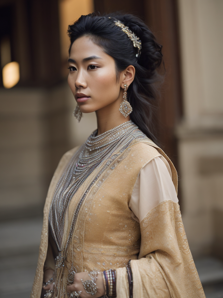 Premium Free ai Images | profile portrait of stunningly beautiful light ...