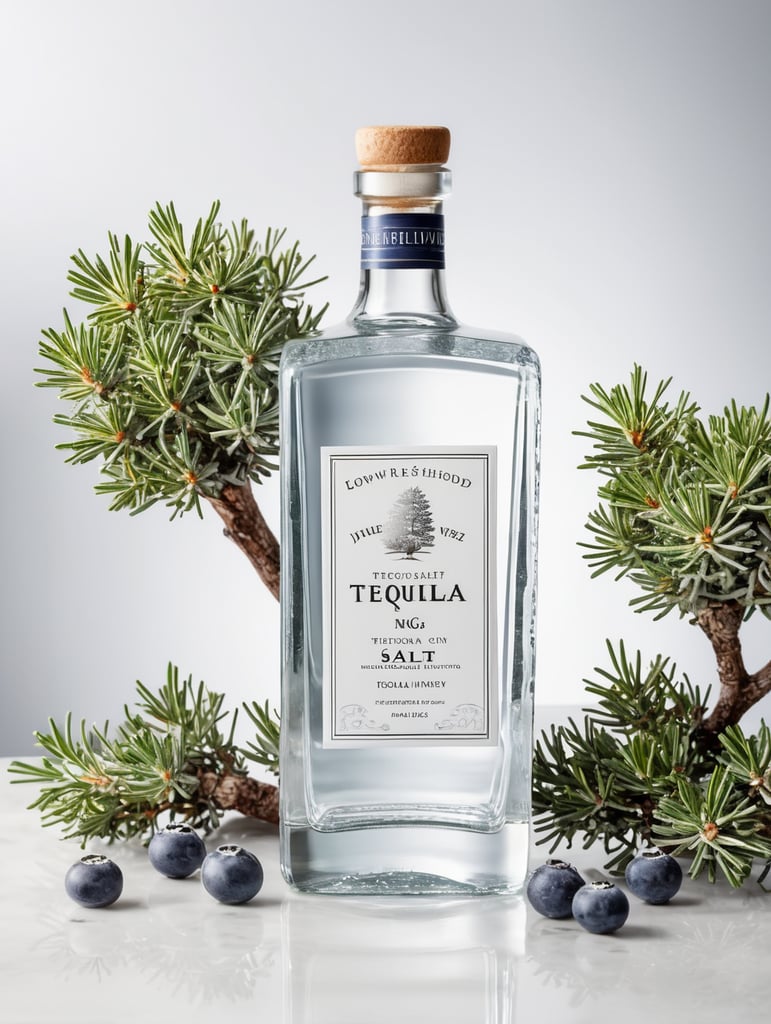 Premium Free ai Images | professional photography of square gin bottle ...