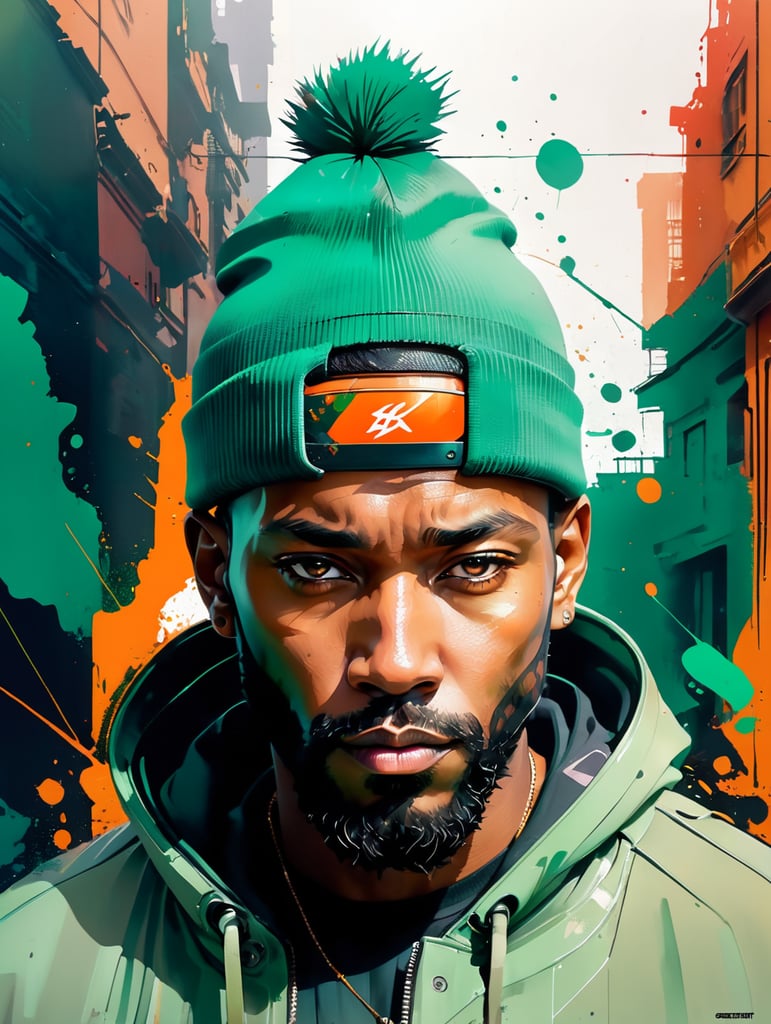 Premium Free ai Images | abstract european hip hop man with subtle ...