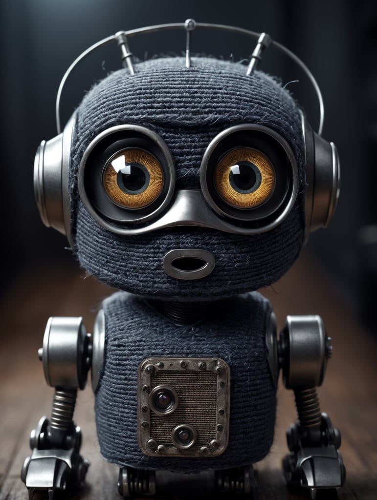 Premium Free ai Images | cute little metal vintage robot wearing ...