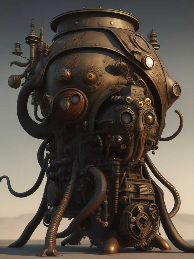 Premium Free ai Images | octopus steampunk machine