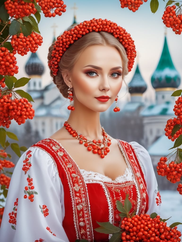 Premium Free ai Images | portrait of beautiful women from russian fairy tale wearing traditional ...