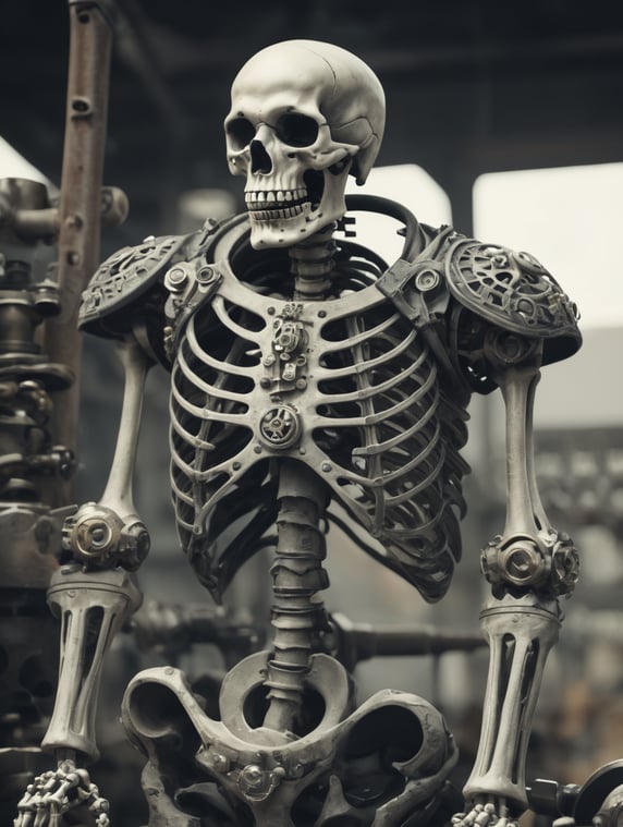 Premium Free ai Images | outcast mechanic skeleton