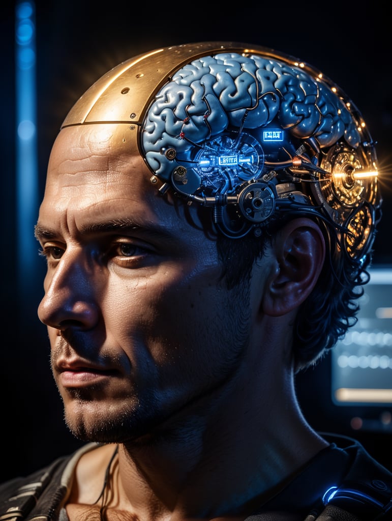 Premium Free ai Images | illuminated thought process glowing brain ...