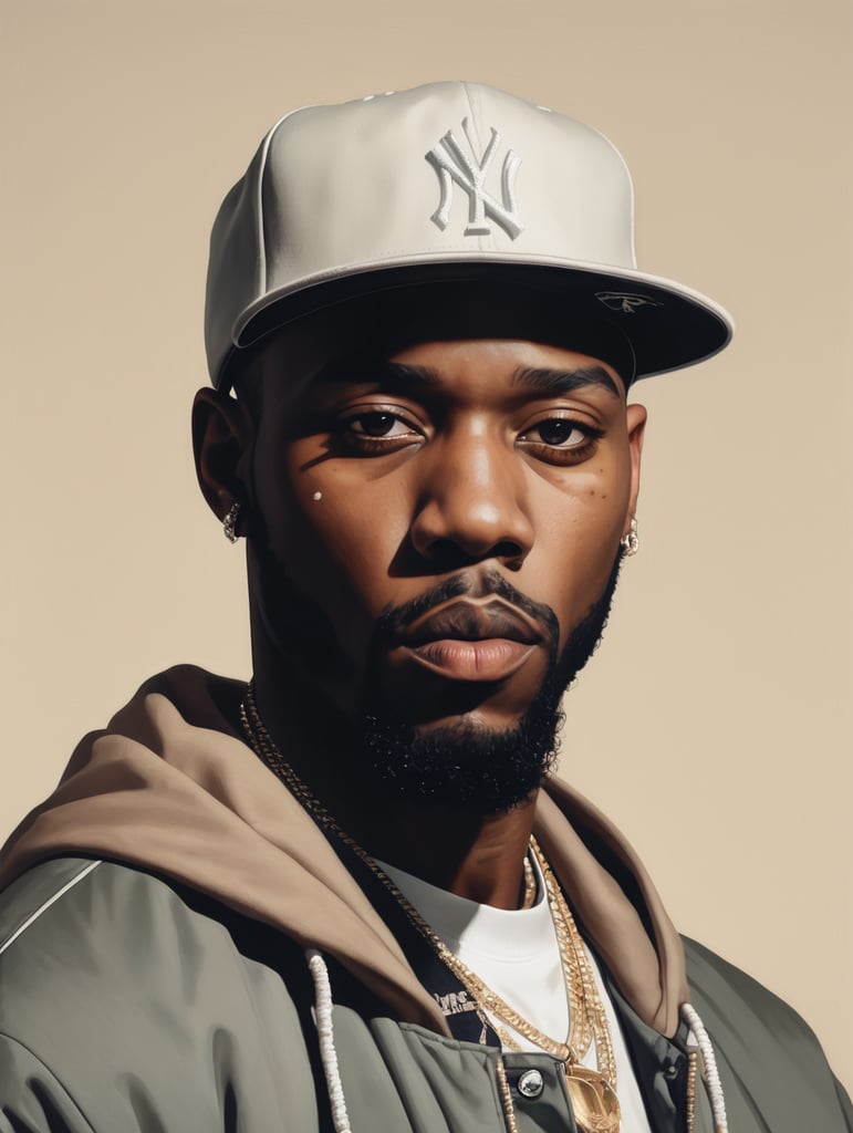 Premium Free ai Images | geef een portret van een rapper