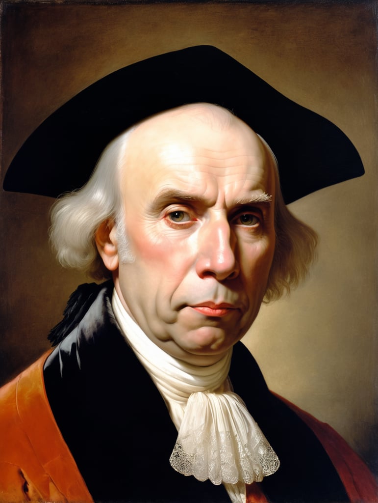 Premium Free ai Images | portrait of james madison by rembrandt ...