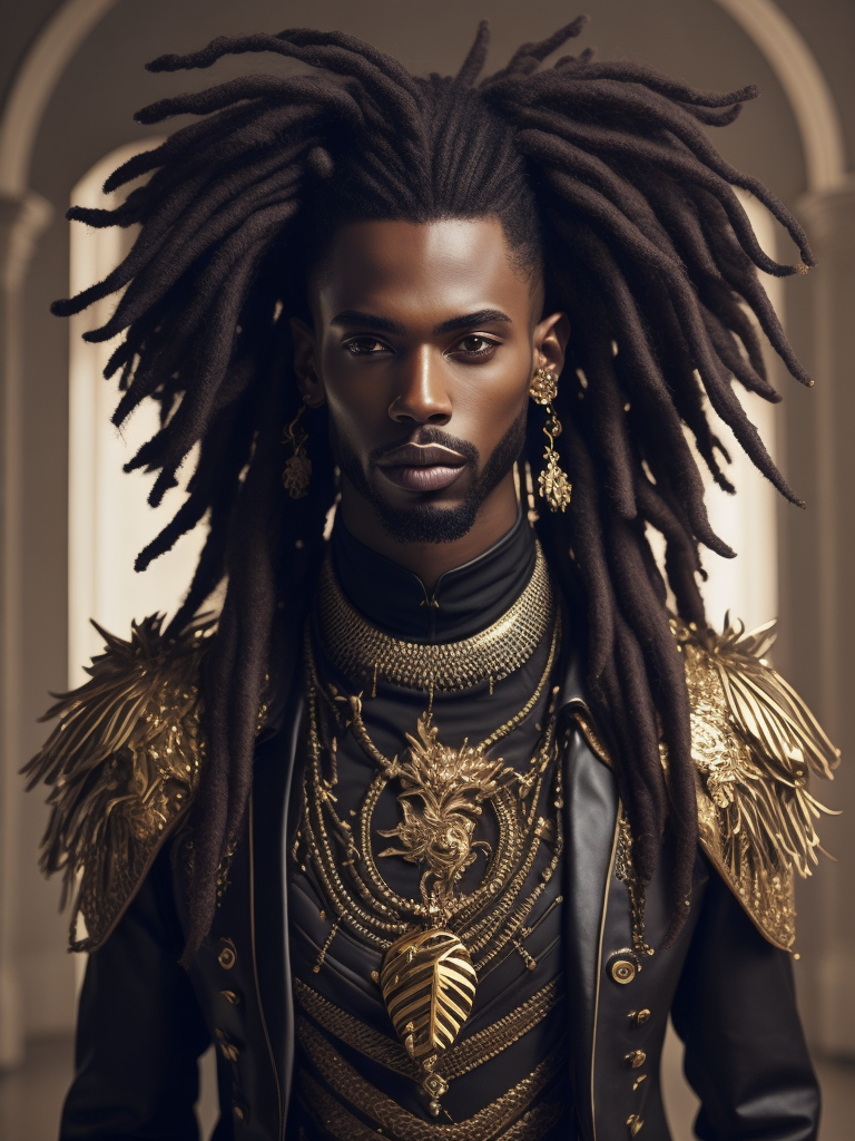 Premium Free ai Images | heartcore prince with dreadlocks dressed in ...