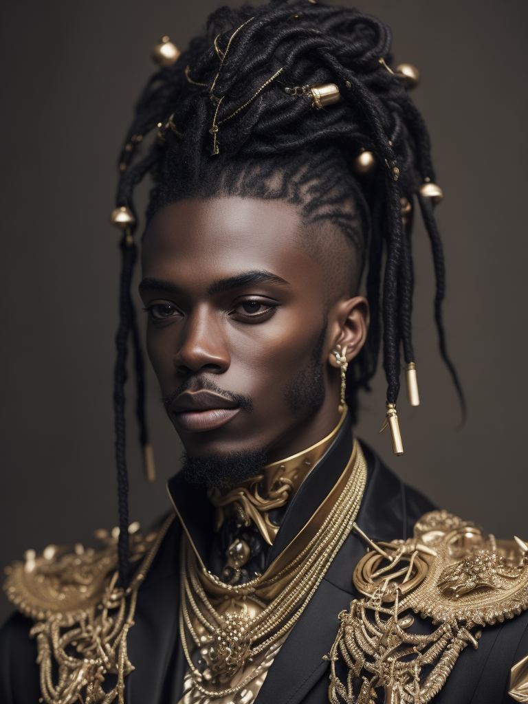 Premium Free ai Images | heartcore prince with dreadlocks dressed in ...