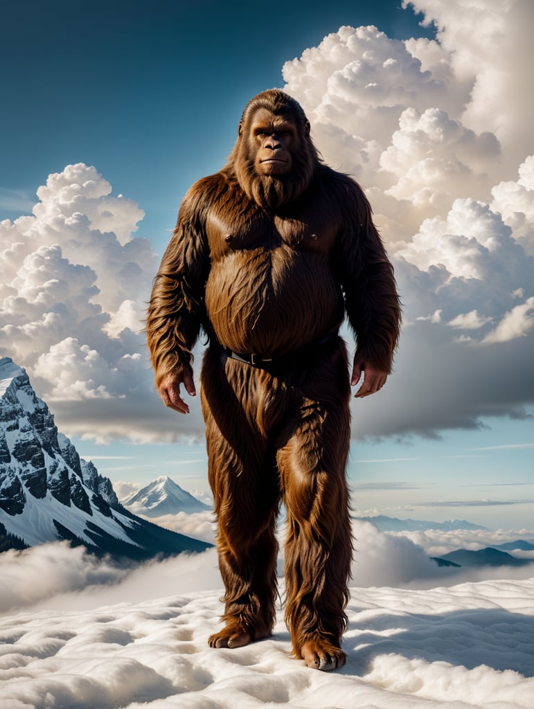 Premium Free ai Images | minimalist sasquatch haute couture full body ...