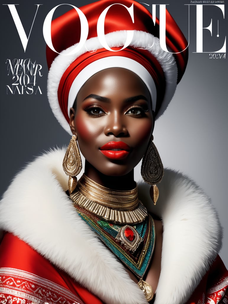 Premium Free ai Images | Festive Vogue: African Santa Shines!